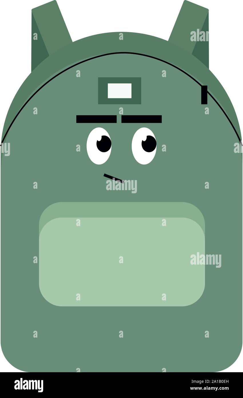 Backpack with eyes, illustration, vector on white background Stock ...