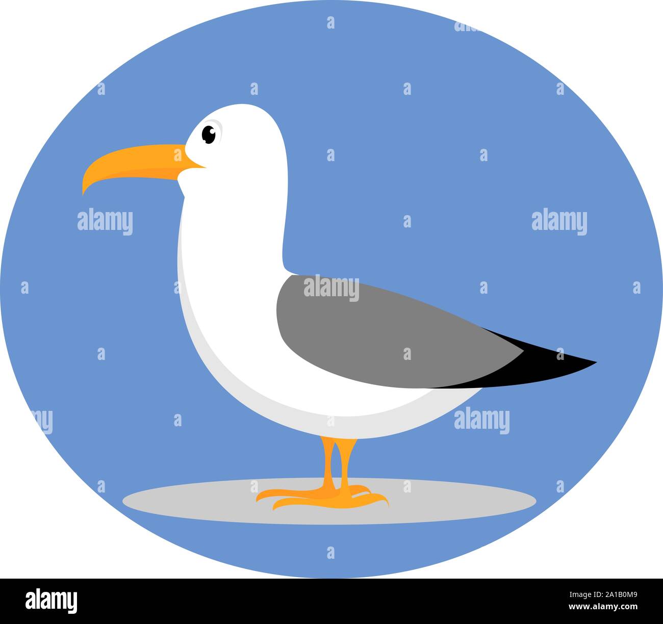 Seagull, illustration, vector on white background Stock Vector Image ...