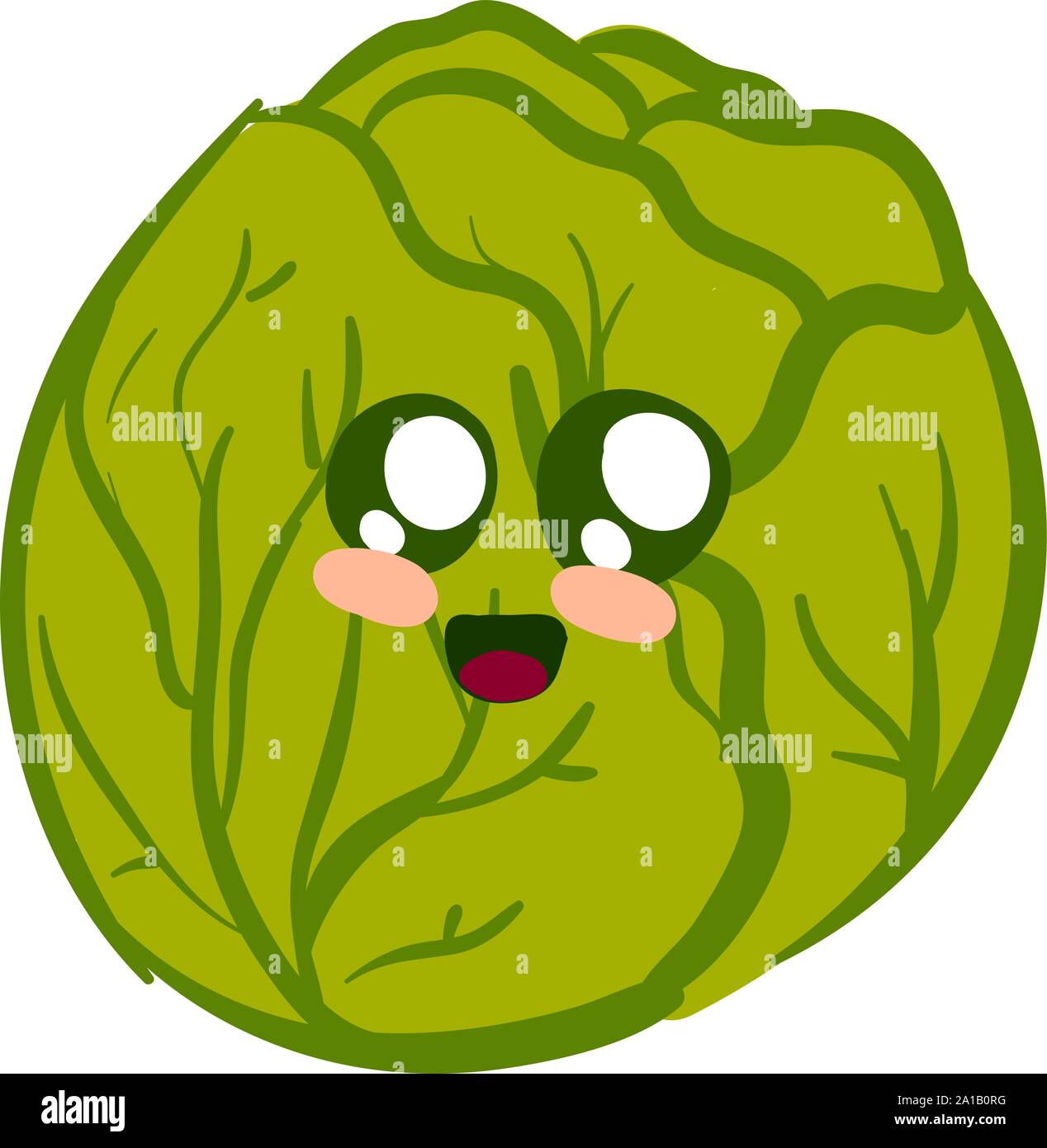 Cute cabbage, illustration, vector on white background Stock Vector ...