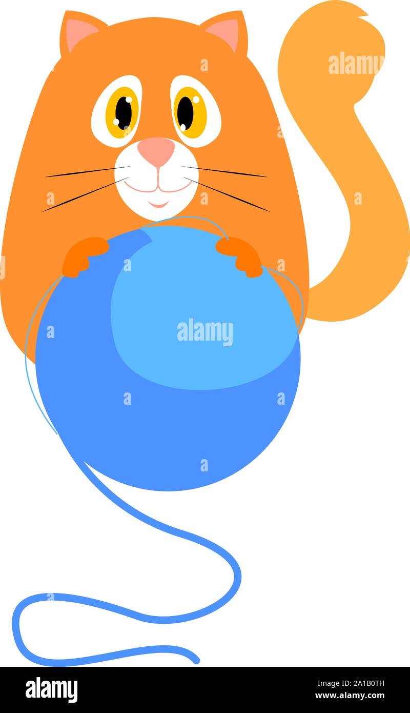 Ginger cat, illustration, vector on white background Stock Vector Image ...