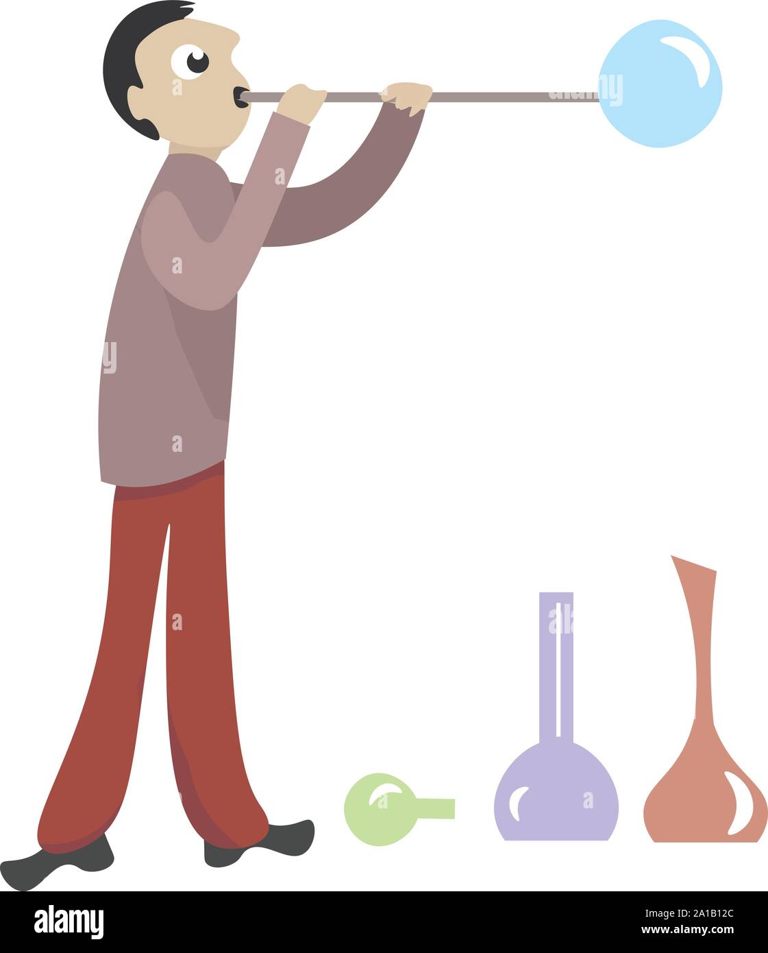 Glassblowing artist Stock Vector Images - Alamy