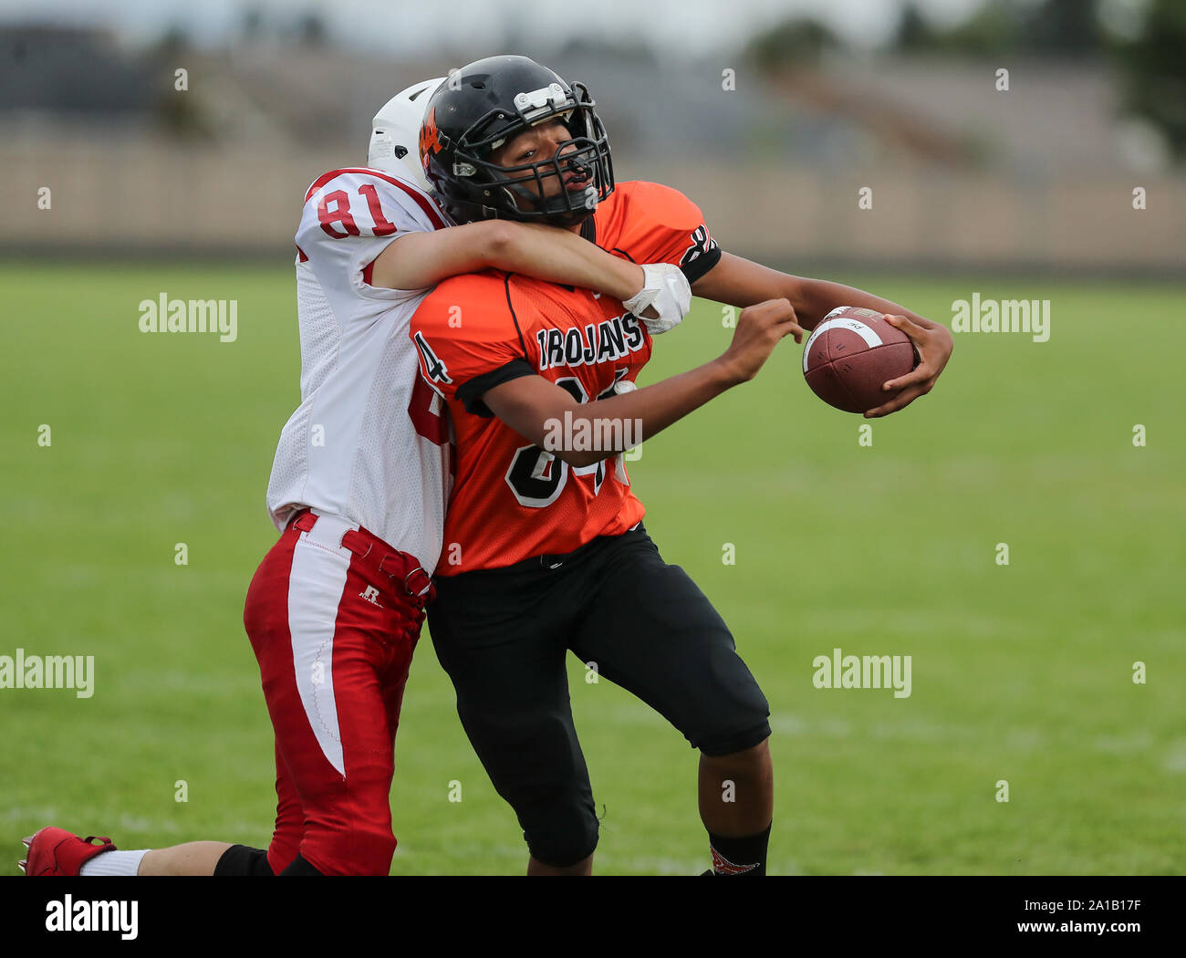 Football action with Post Falls vs Sand Point High School in Post Falls ...