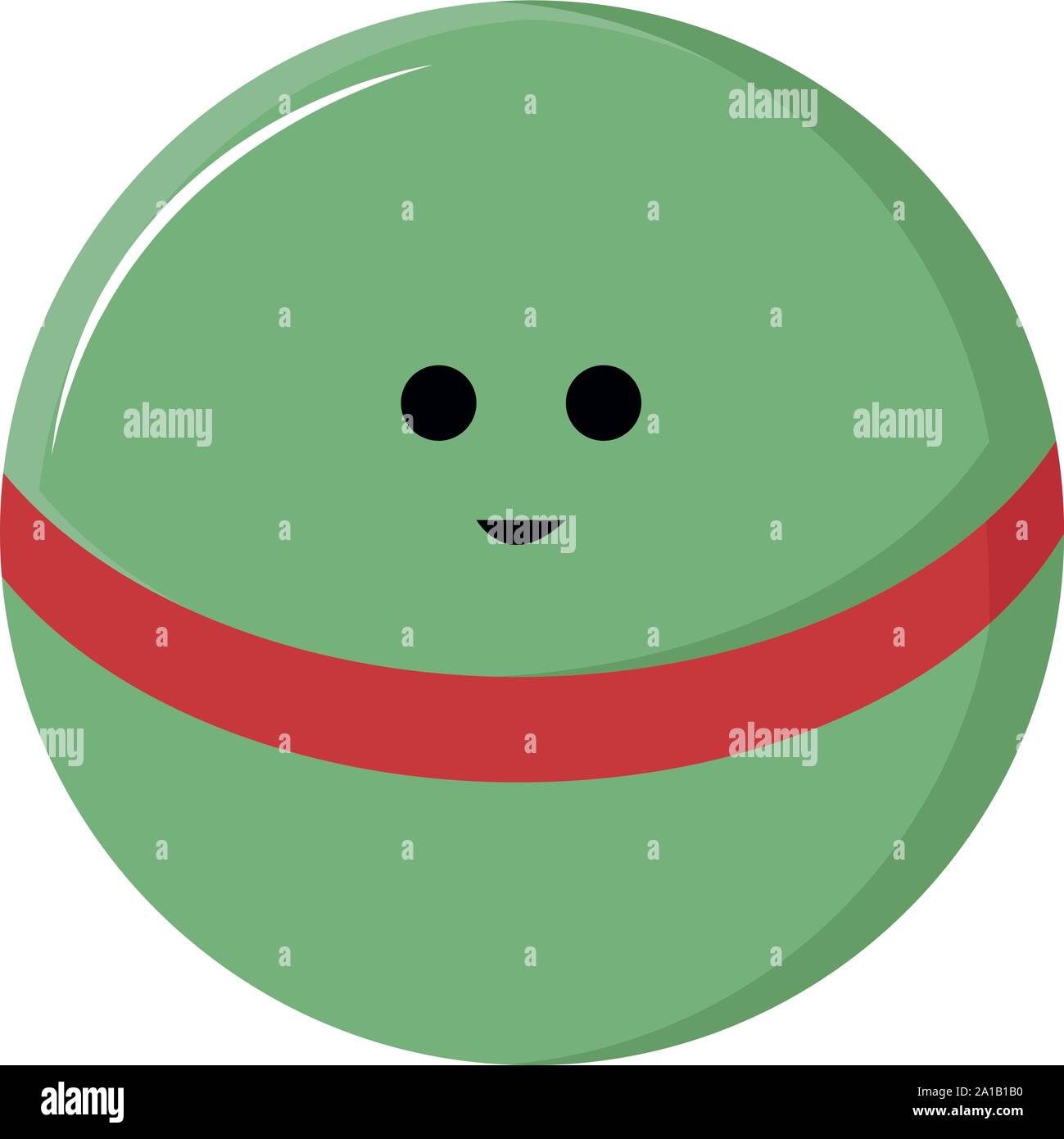 Green ball, illustration, vector on white background Stock Vector Image ...