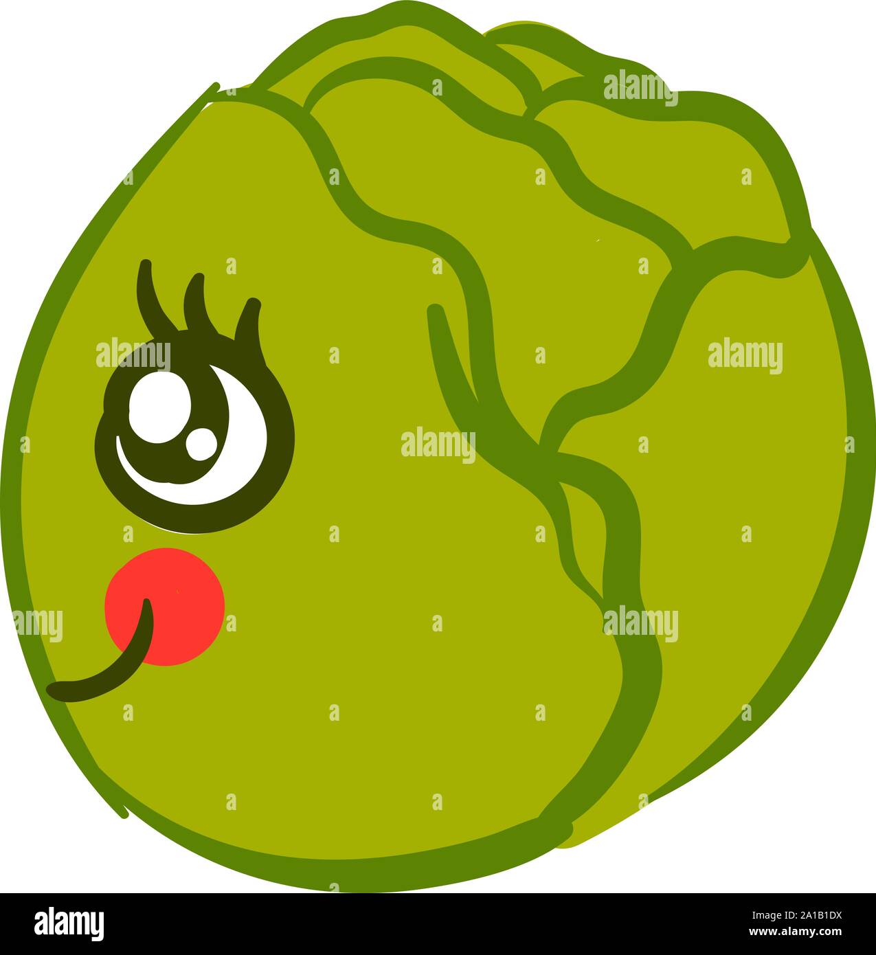 Cute cabbage, illustration, vector on white background Stock Vector ...