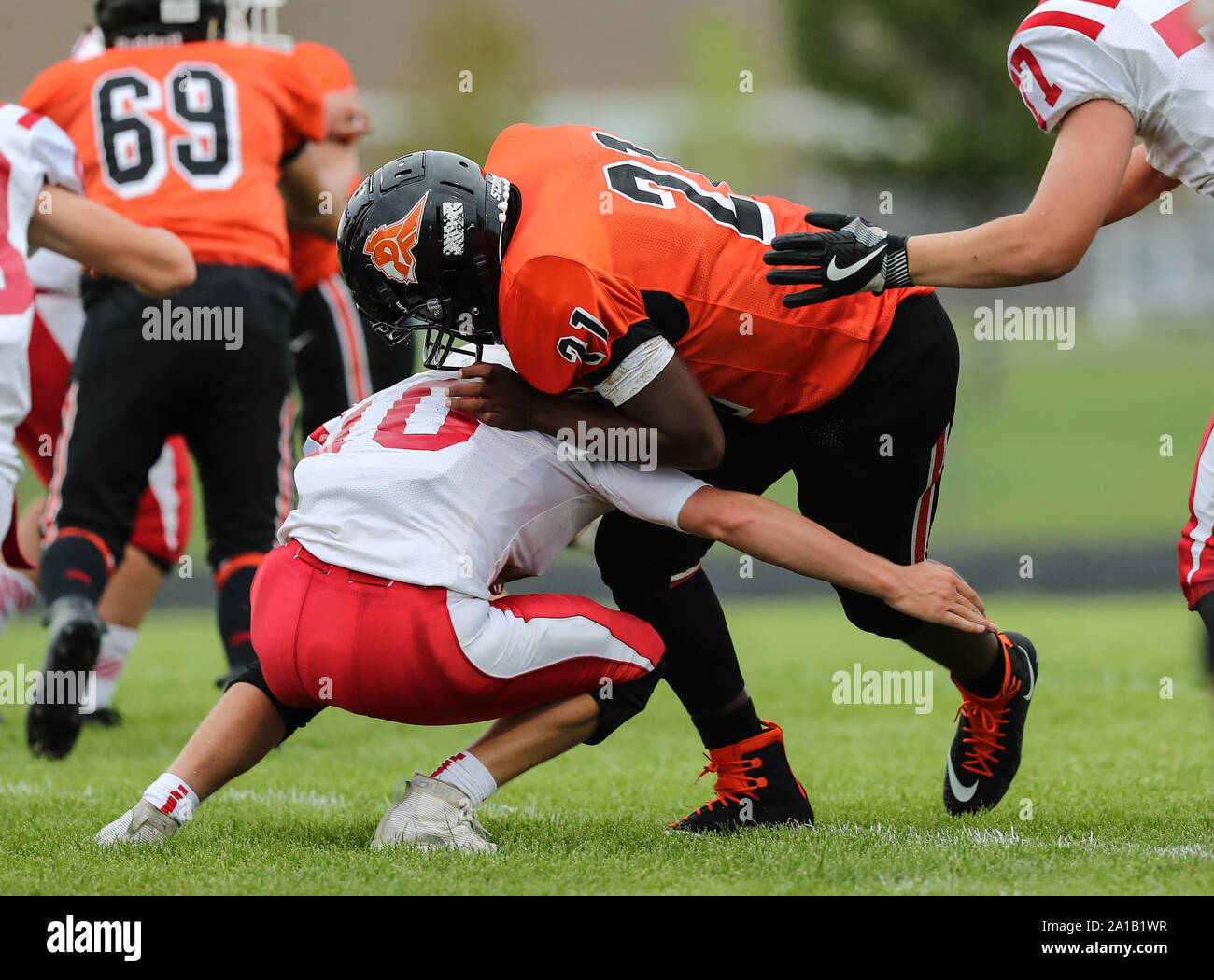 Football action with Post Falls vs Sand Point High School in Post Falls ...