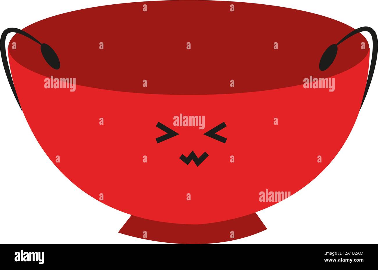Red bowl, illustration, vector on white background Stock Vector Image ...