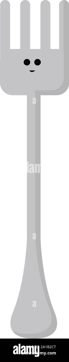 Happy fork, illustration, vector on white background Stock Vector Image ...