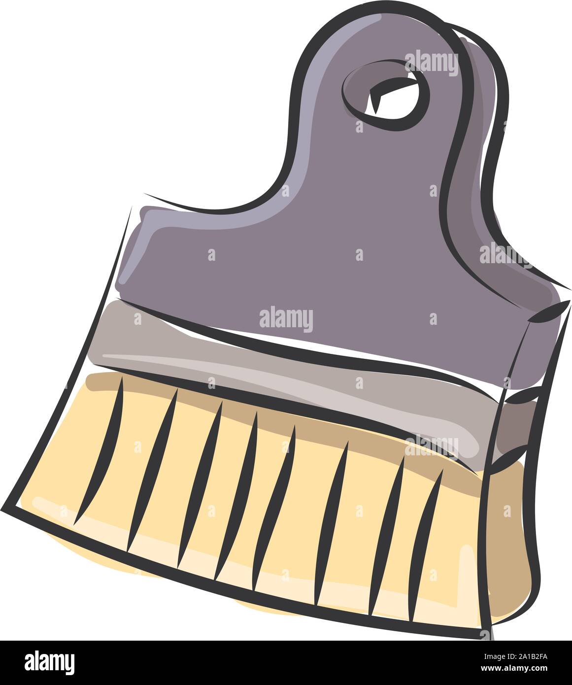 Blue brush, illustration, vector on white background Stock Vector Image ...