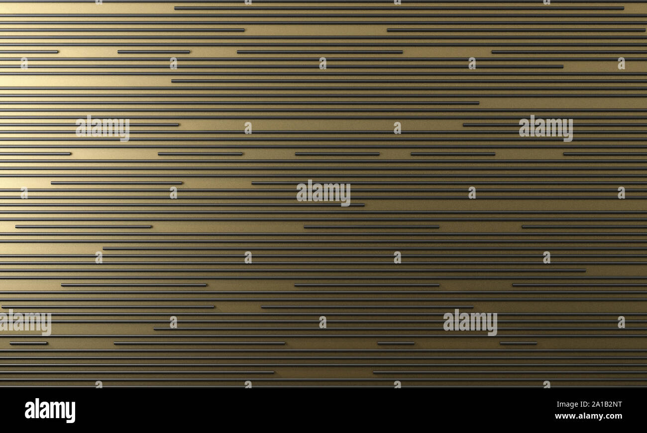 black lines on a matte gold wall. 3d rendering Stock Photo - Alamy