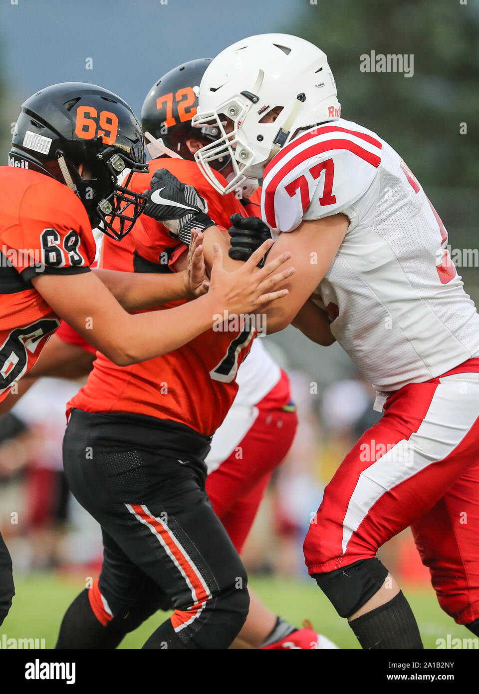 Football action with Post Falls vs Sand Point High School in Post Falls ...