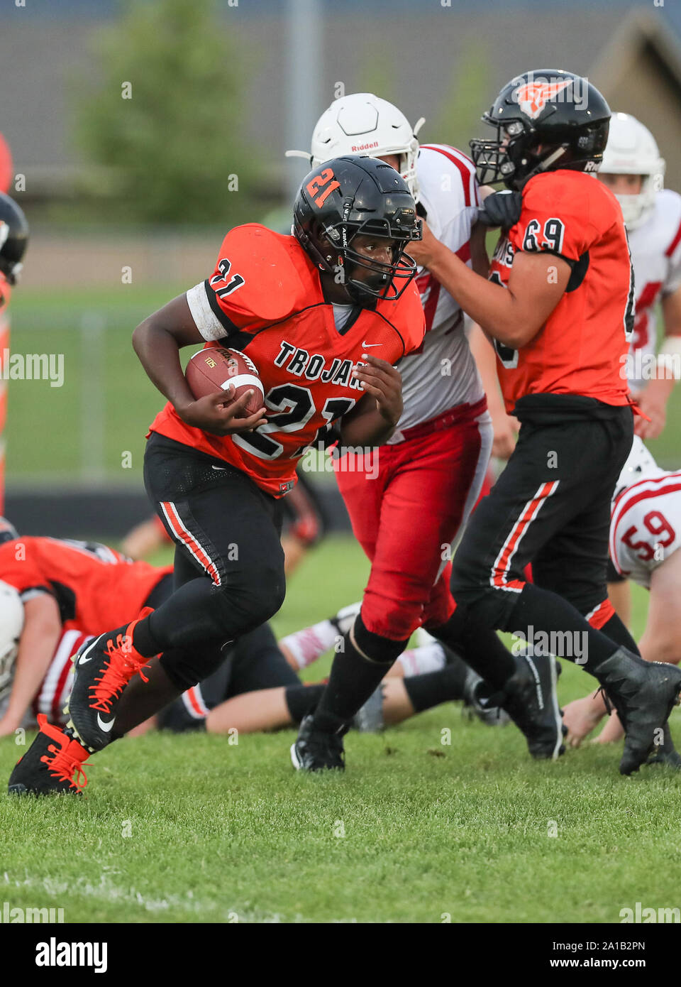 Football action with Post Falls vs Sand Point High School in Post Falls ...