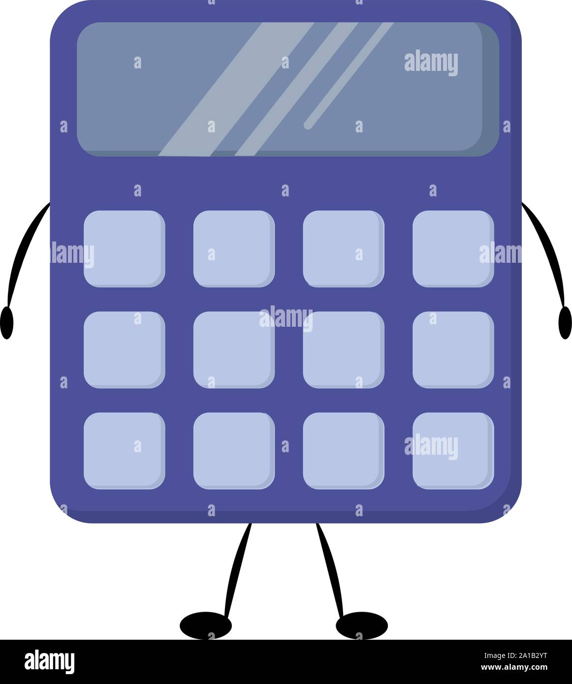 Purple calculator, illustration, vector on white background Stock ...
