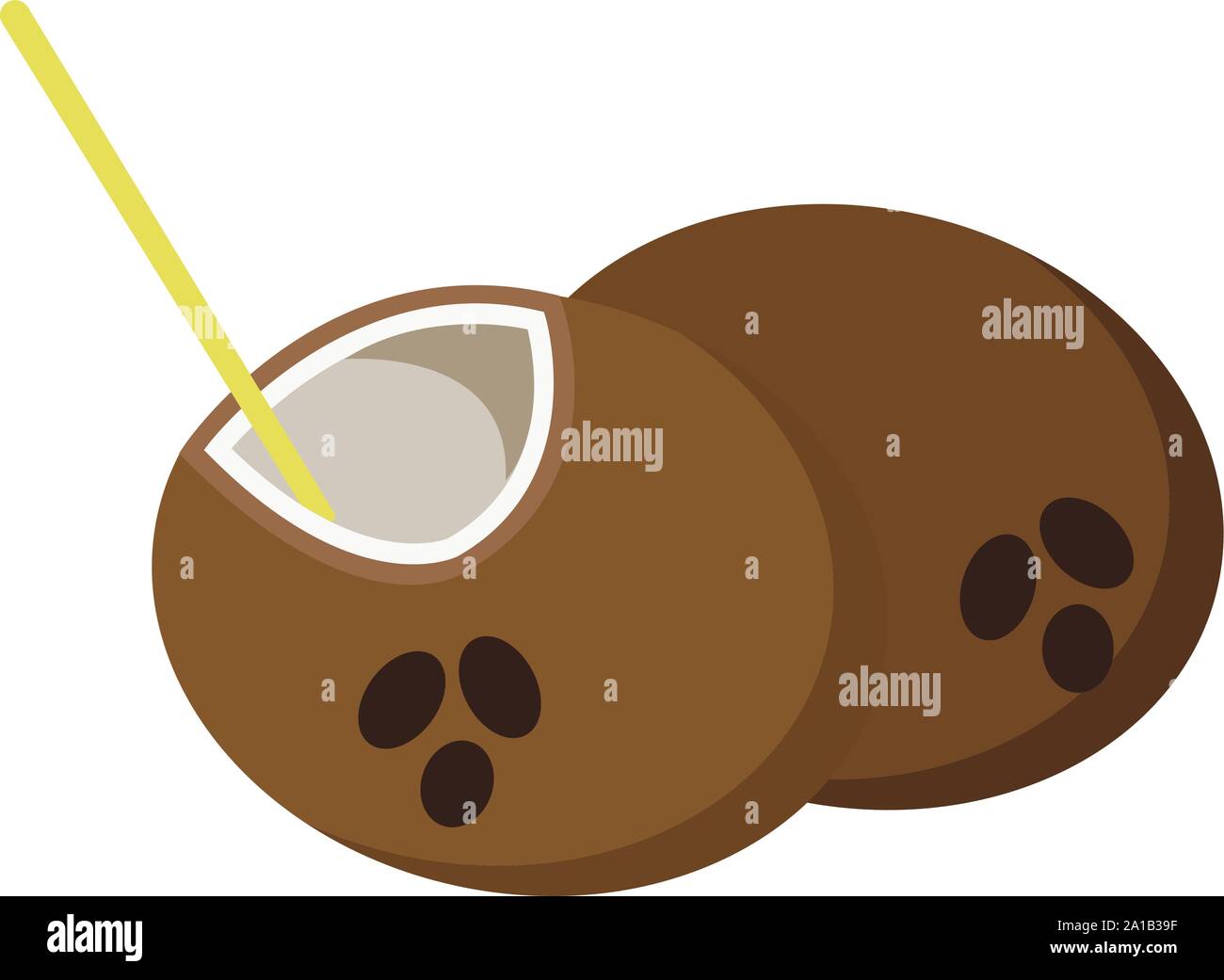 Coconut milk, illustration, vector on white background Stock Vector ...