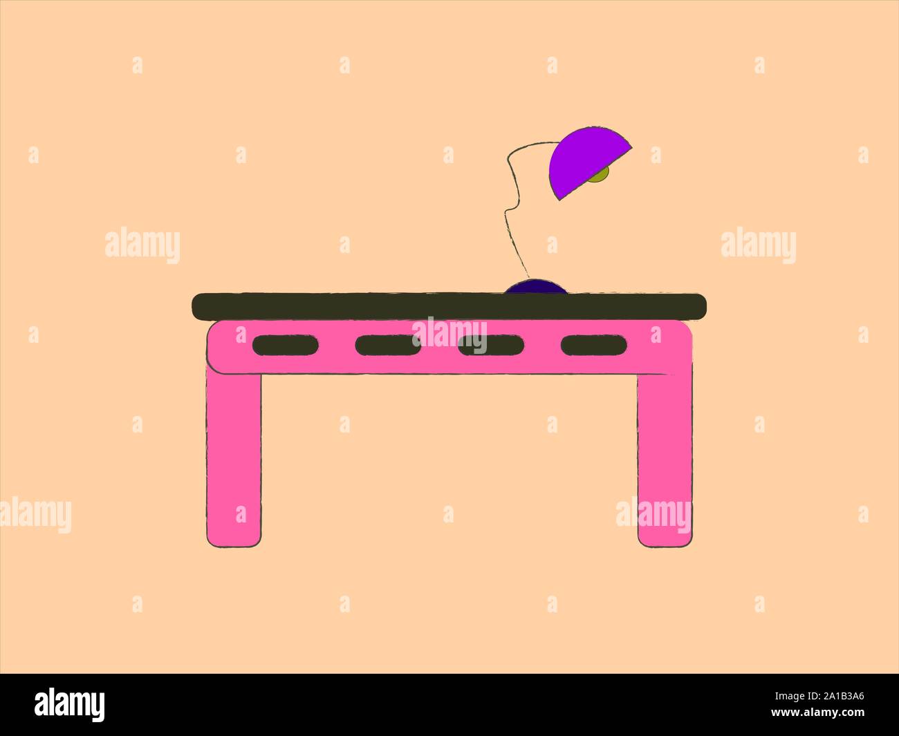 Sofa chair lamp table Stock Vector Images - Alamy