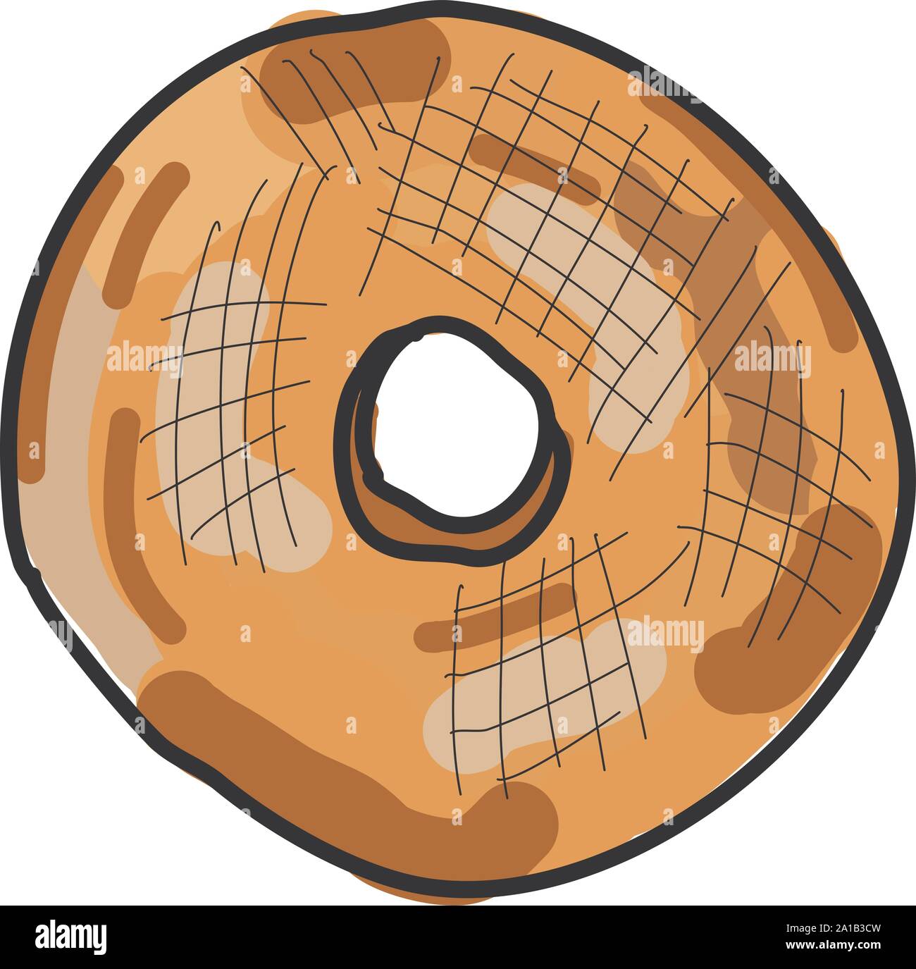 Glazed donut, illustration, vector on white background Stock Vector ...