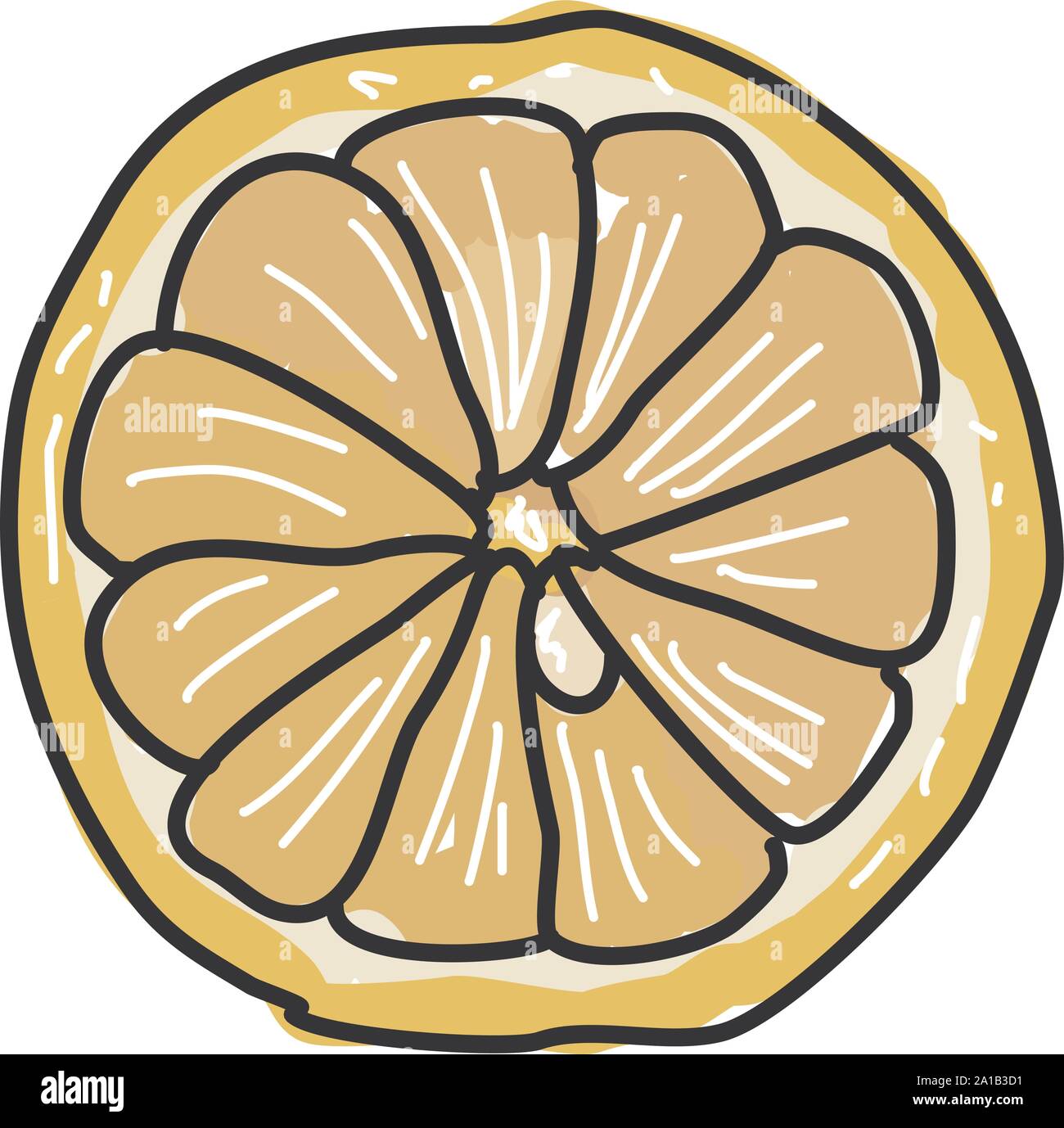 Half lemon, illustration, vector on white background Stock Vector Image ...
