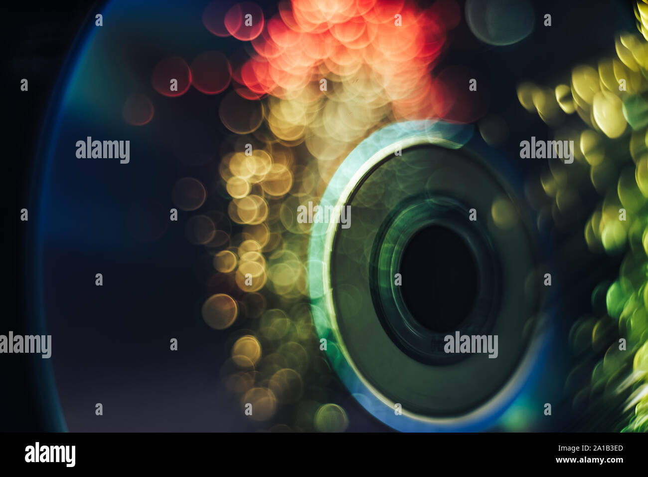 Beautiful abstract cd dvd disk with multi colored shine light ...