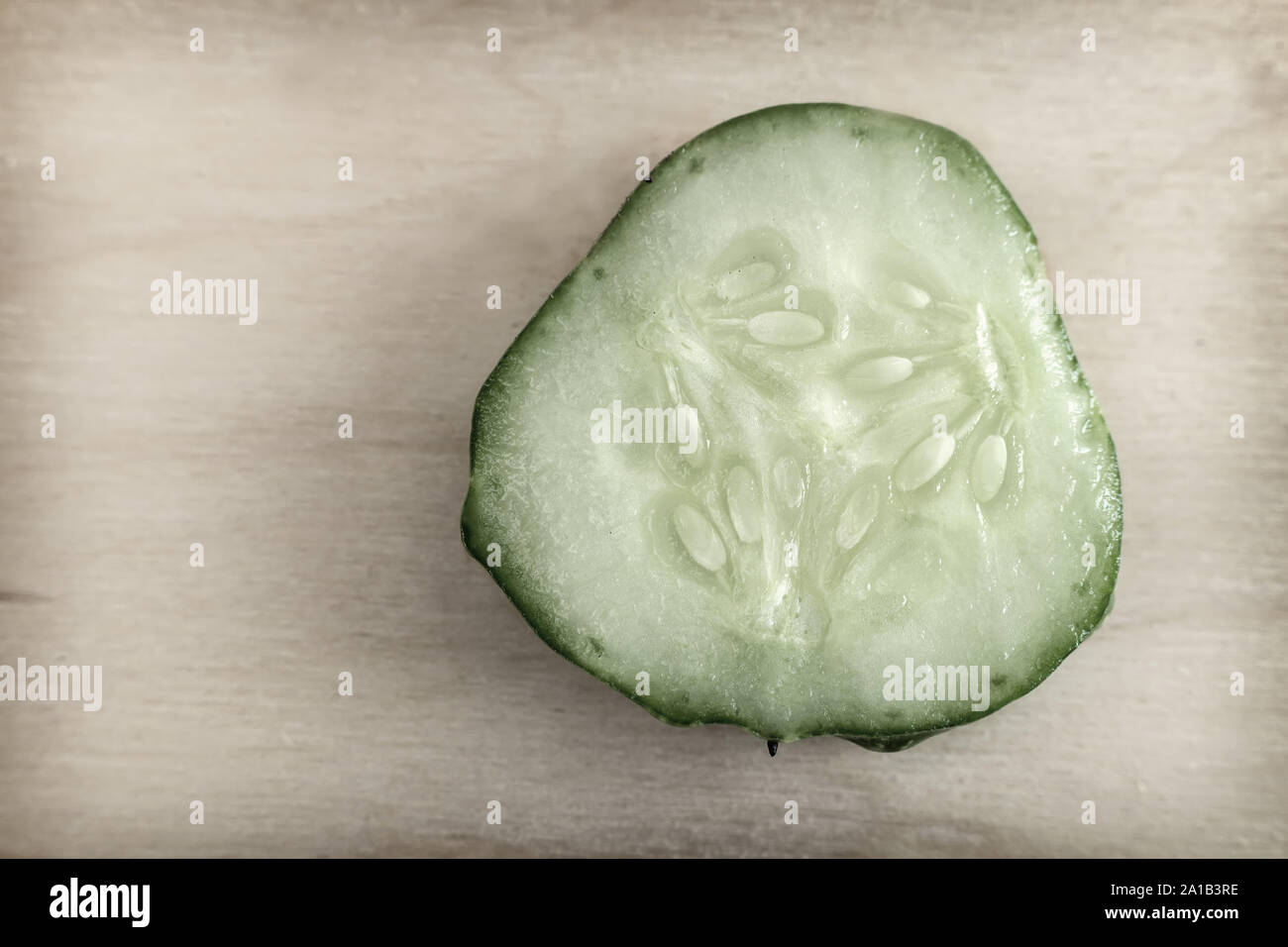 Cross-section of a young cucumber, top view, close-up Stock Photo - Alamy