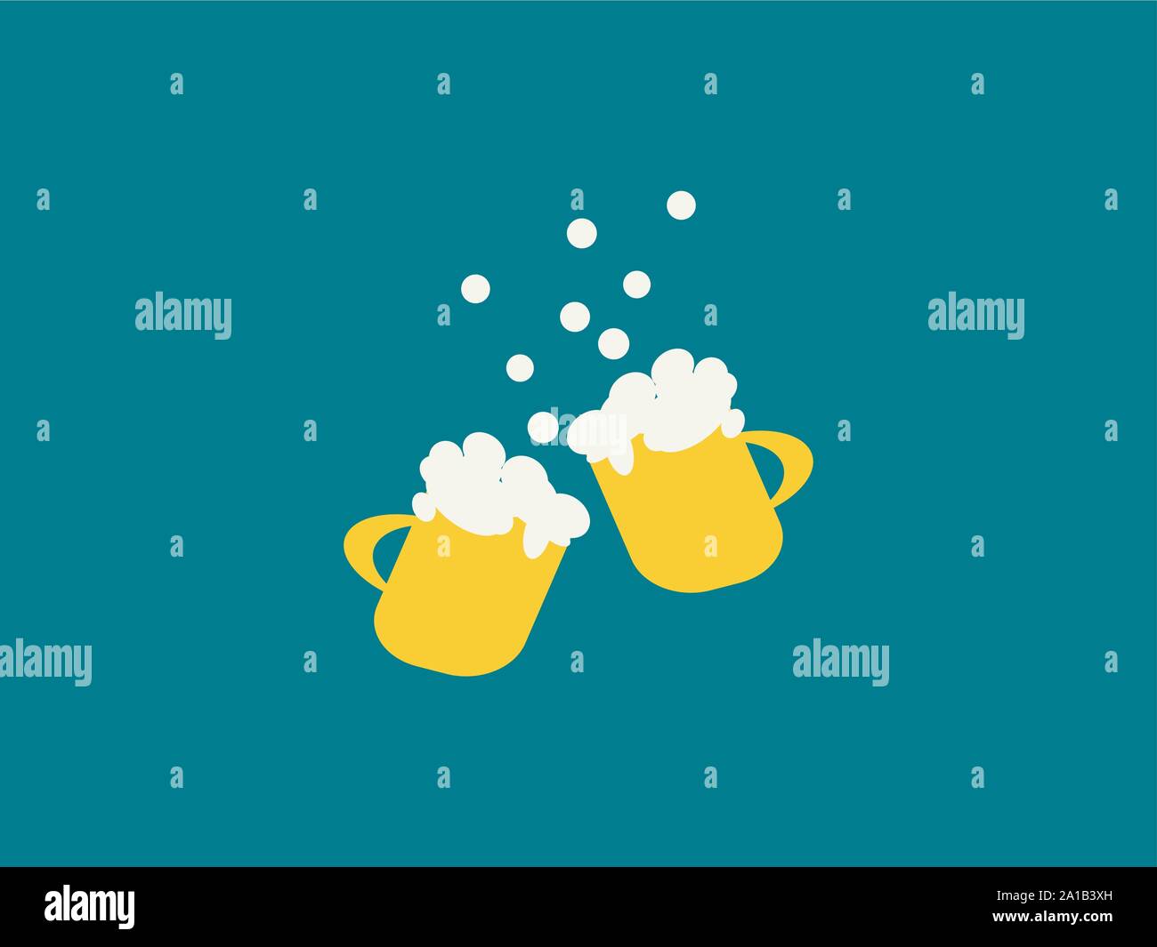 Cups of beer, illustration, vector on white background Stock Vector ...