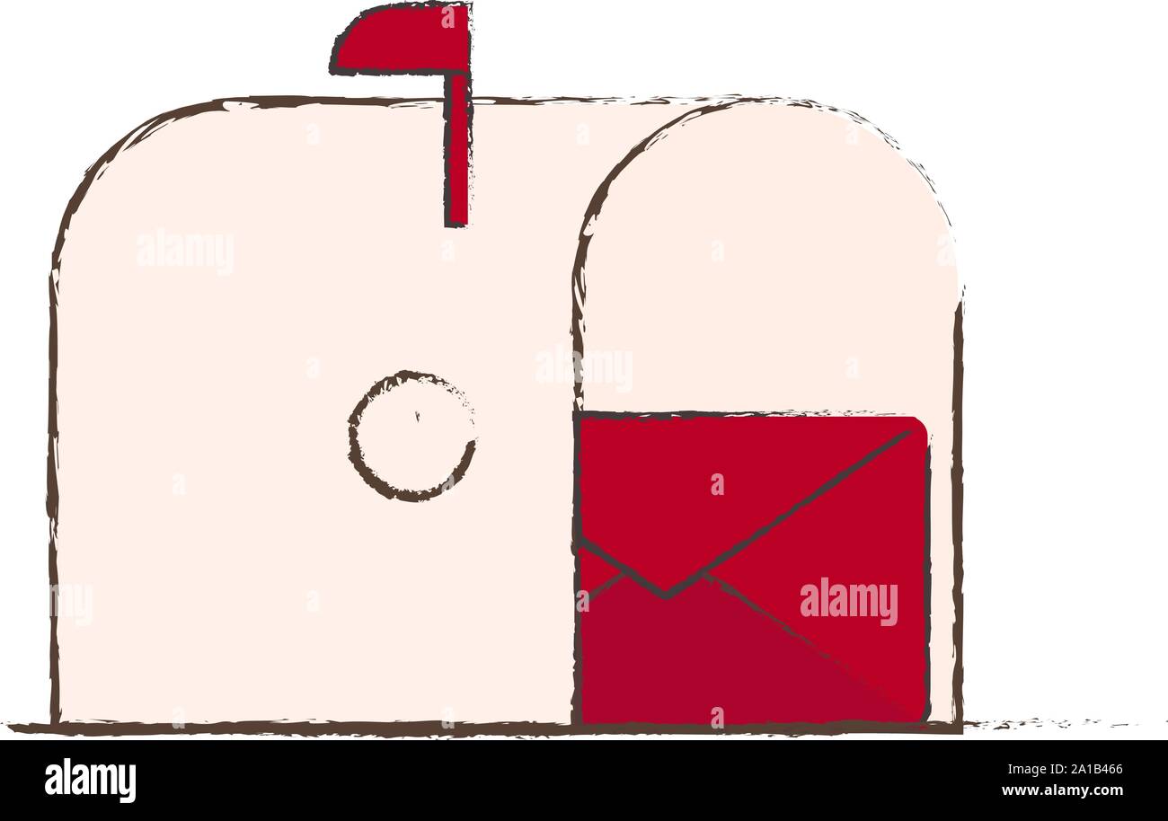Mail box, illustration, vector on white background Stock Vector Image ...