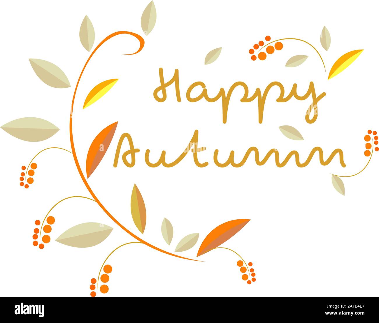 Happy autumn, illustration, vector on white background Stock Vector ...