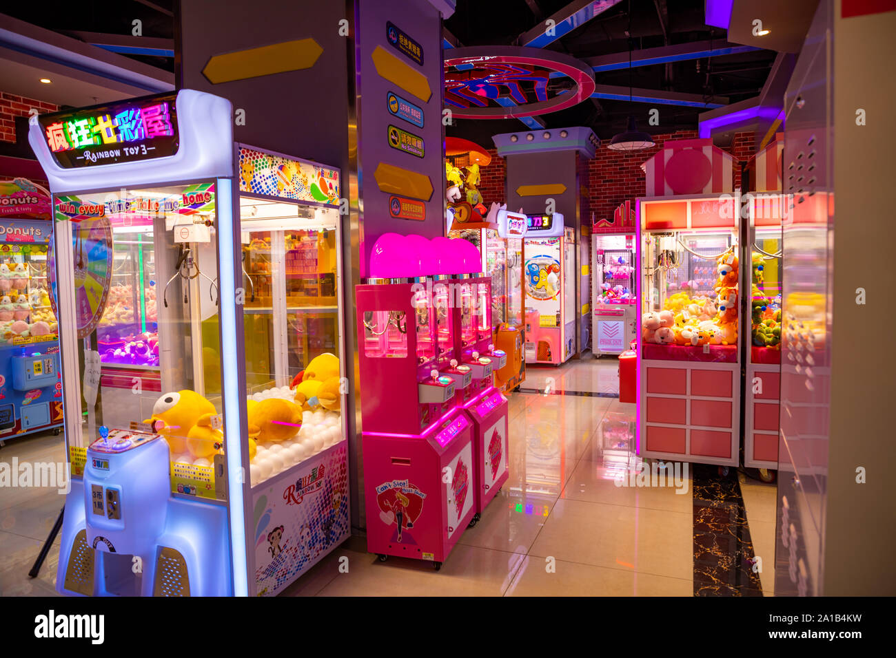 Sanya, Hainan, China - 8.07.2019: Game room in Sanya Stylish Street ...