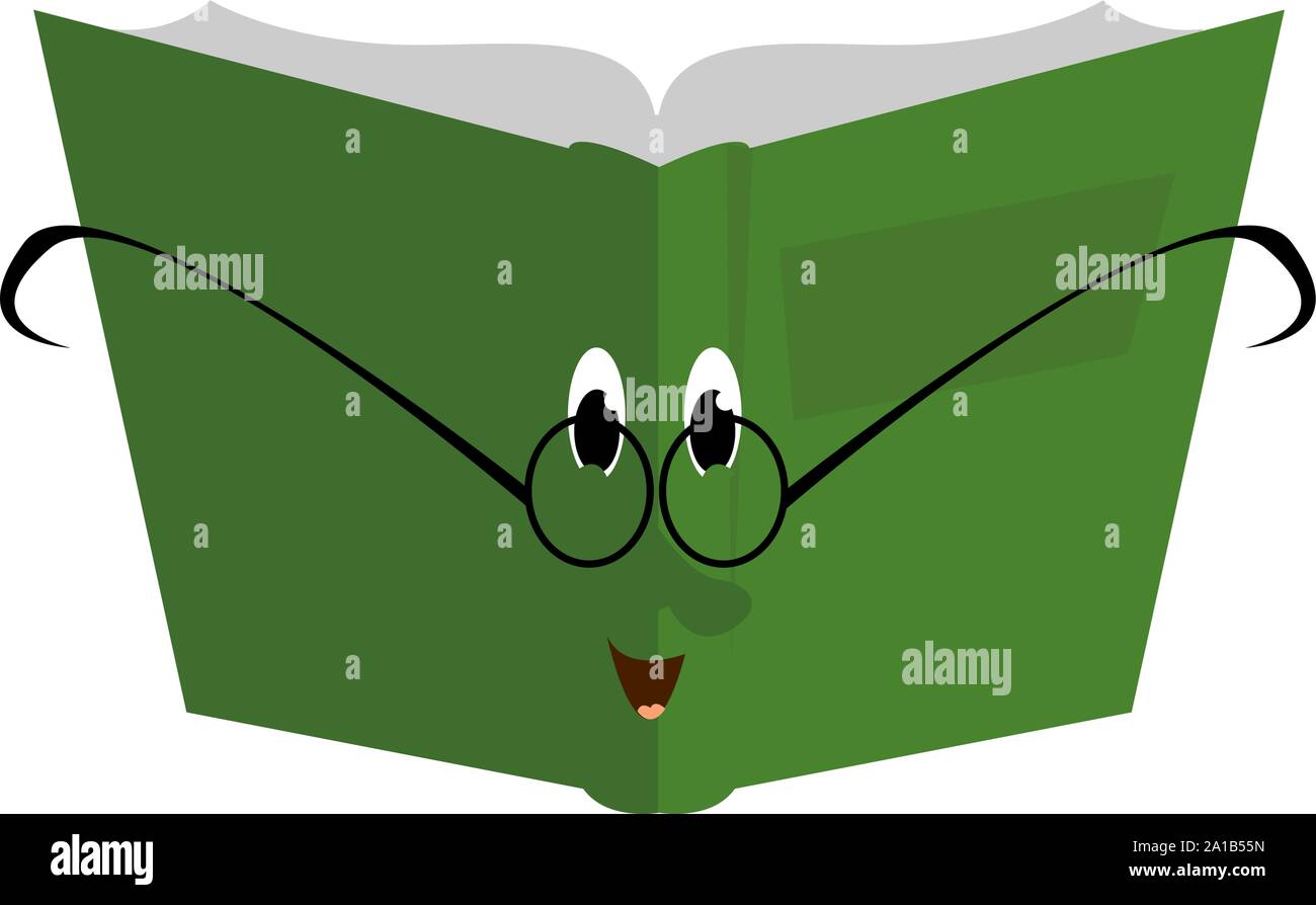 Green book, illustration, vector on white background Stock Vector Image ...