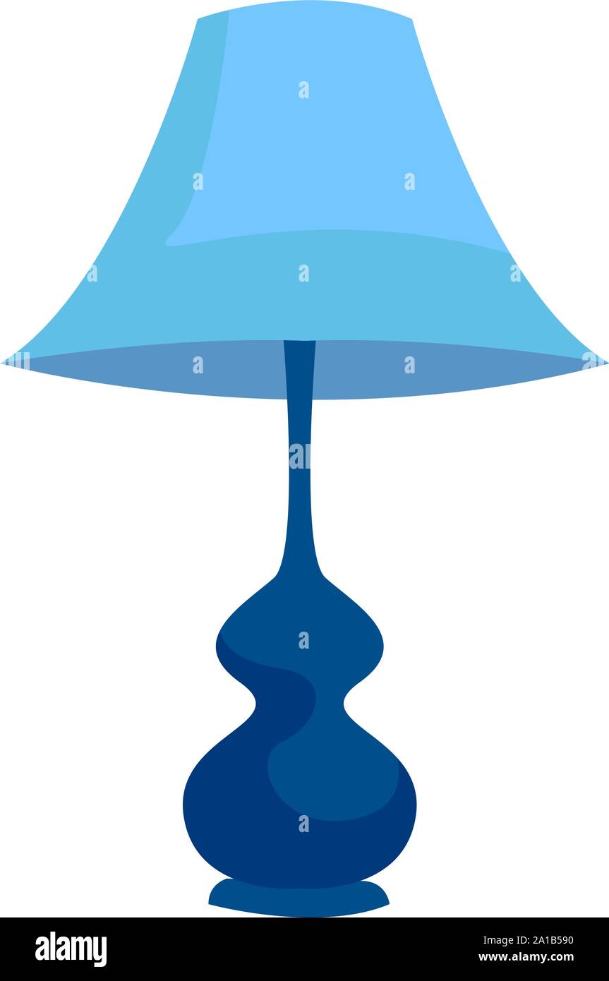 Blue lamp, illustration, vector on white background Stock Vector Image ...