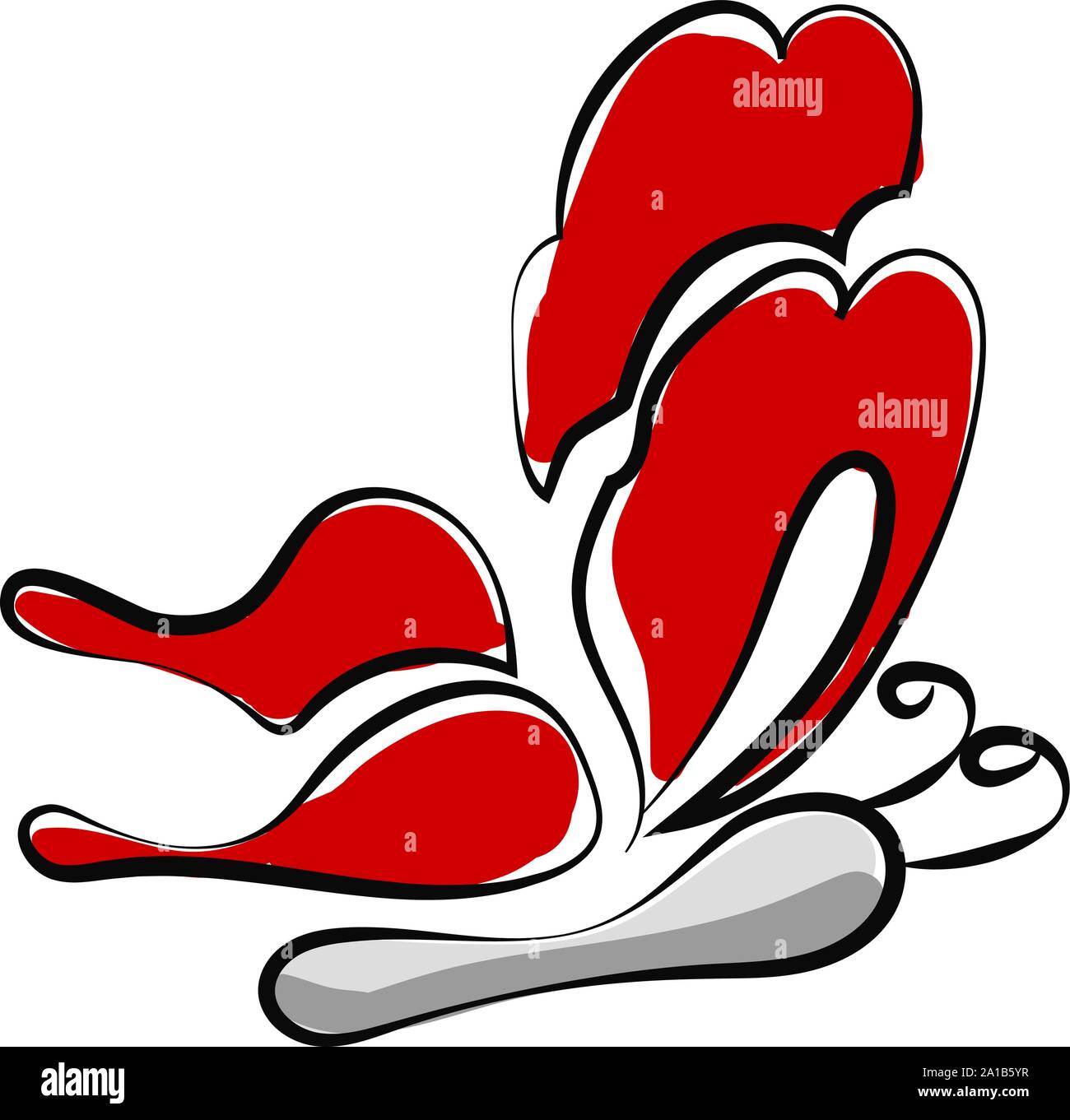 Blue butterfly on leaf Stock Vector Images - Alamy