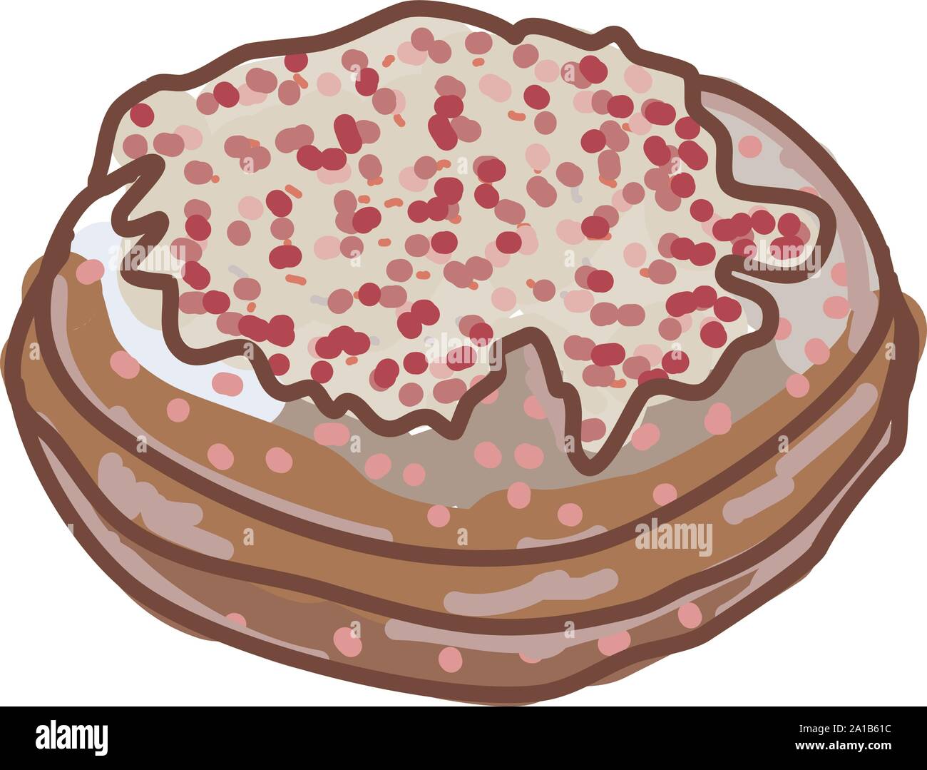 Cream donut, illustration, vector on white background Stock Vector ...