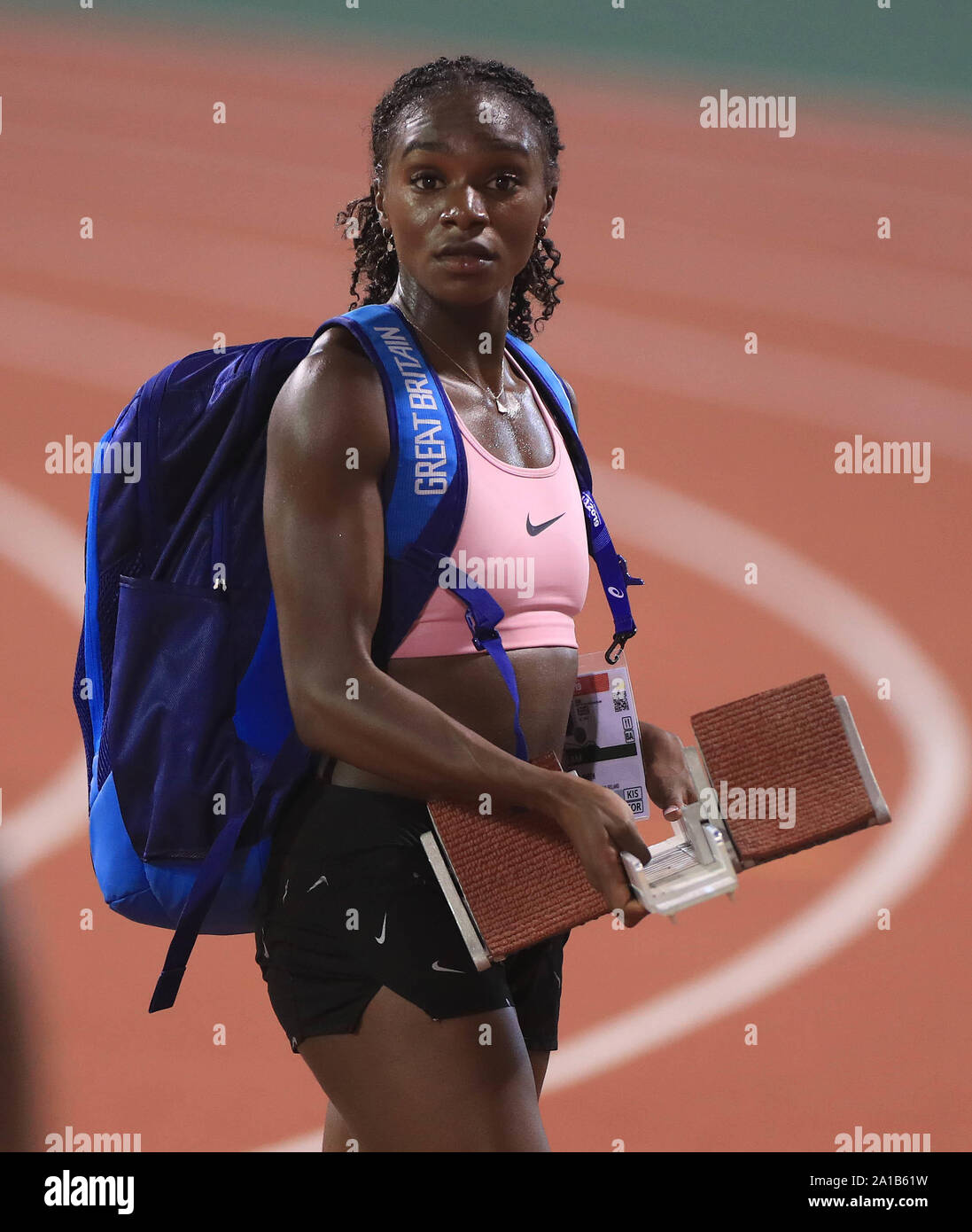 Great Britain's Dina Asher-Smith at the Suhaim Bin Hamad Stadium, ahead ...