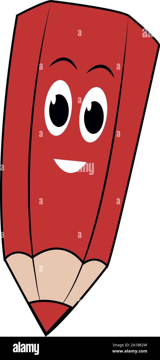 Red pencil, illustration, vector on white background Stock Vector Image ...