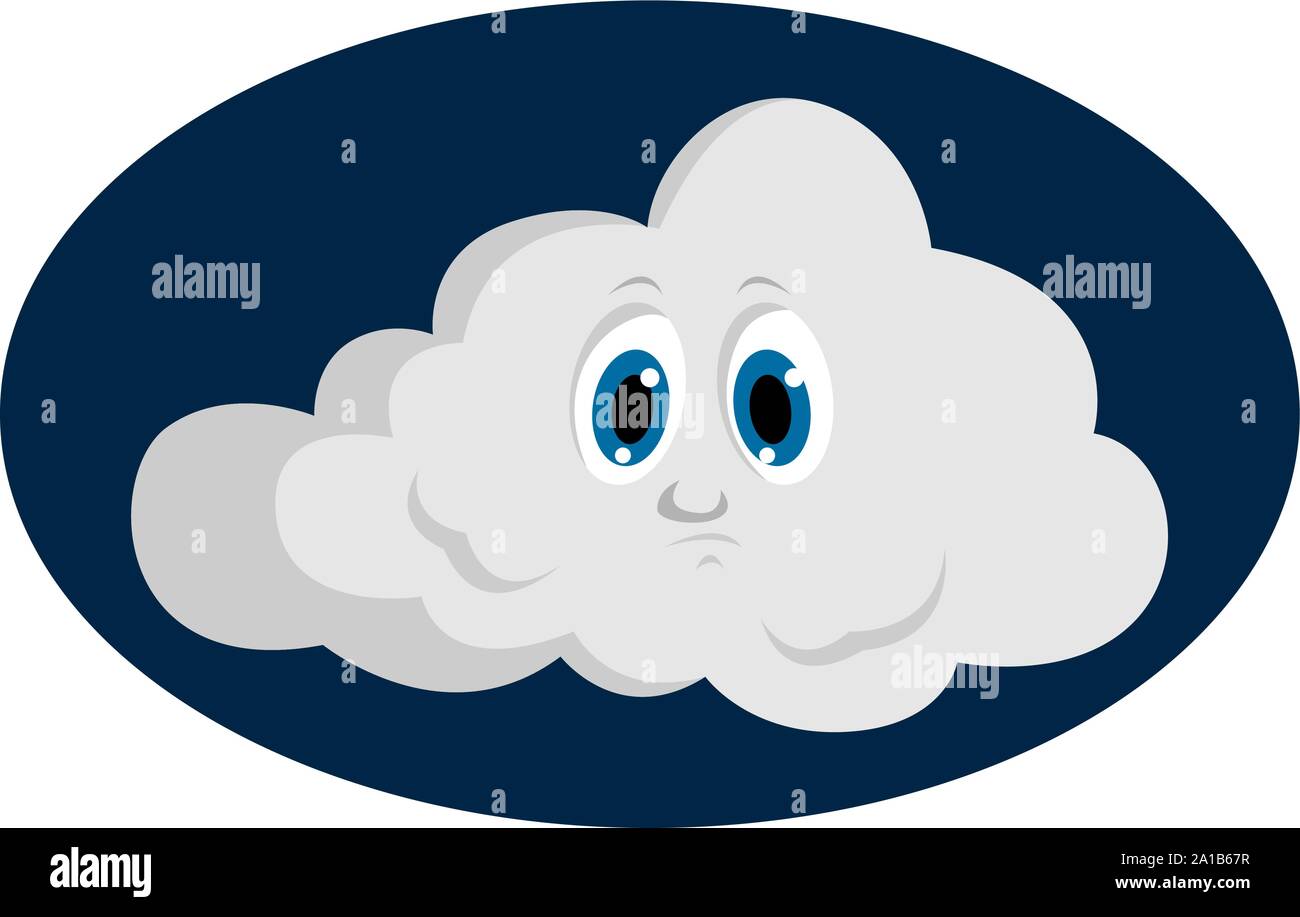 Happy cloud, illustration, vector on white background Stock Vector ...