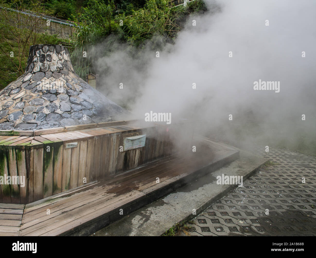 Hot springs in Taiping Mountain in Taiwan. Taipingshan National Forest ...