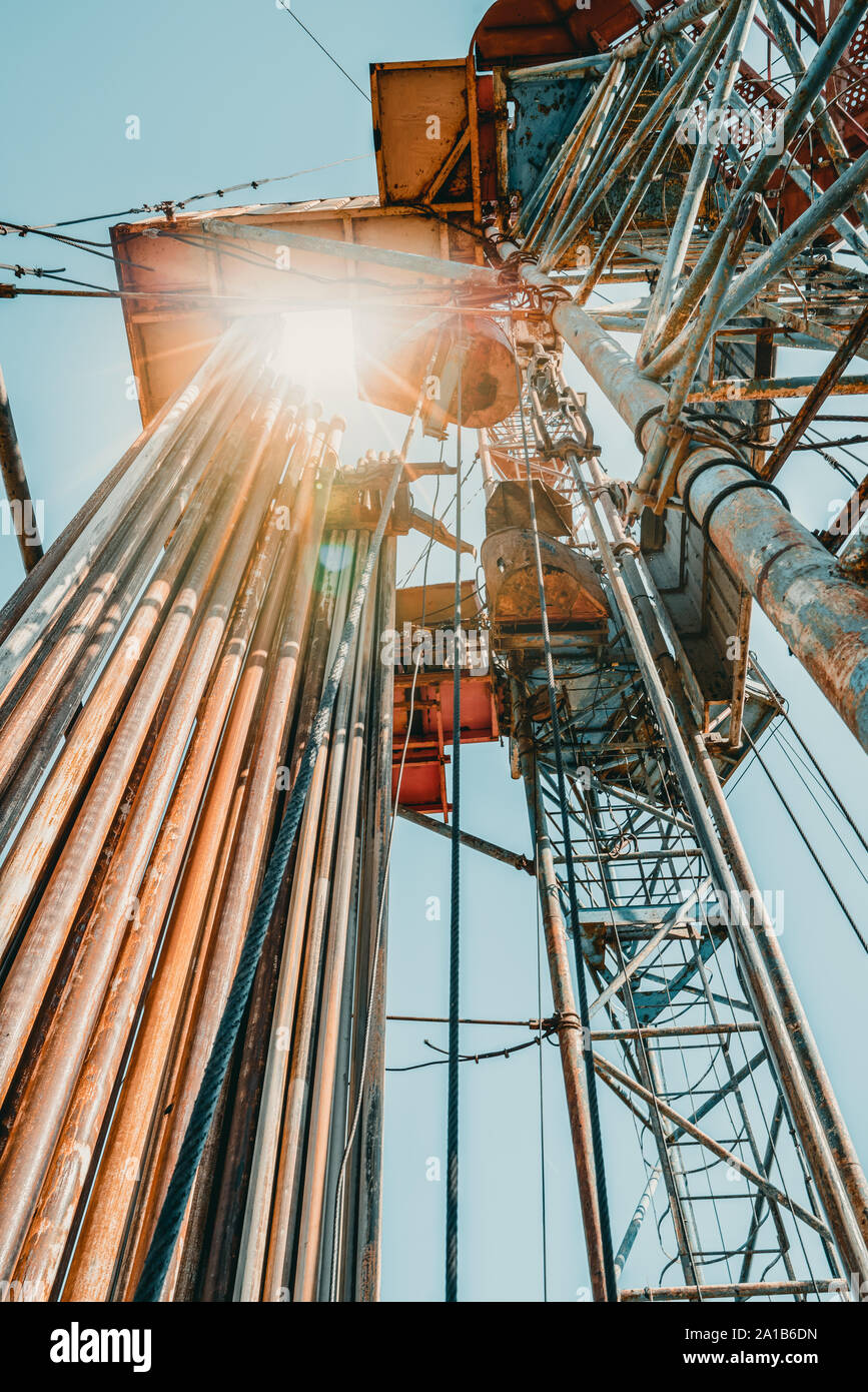 Drilling rig in oil field for drilled into subsurface in order to ...