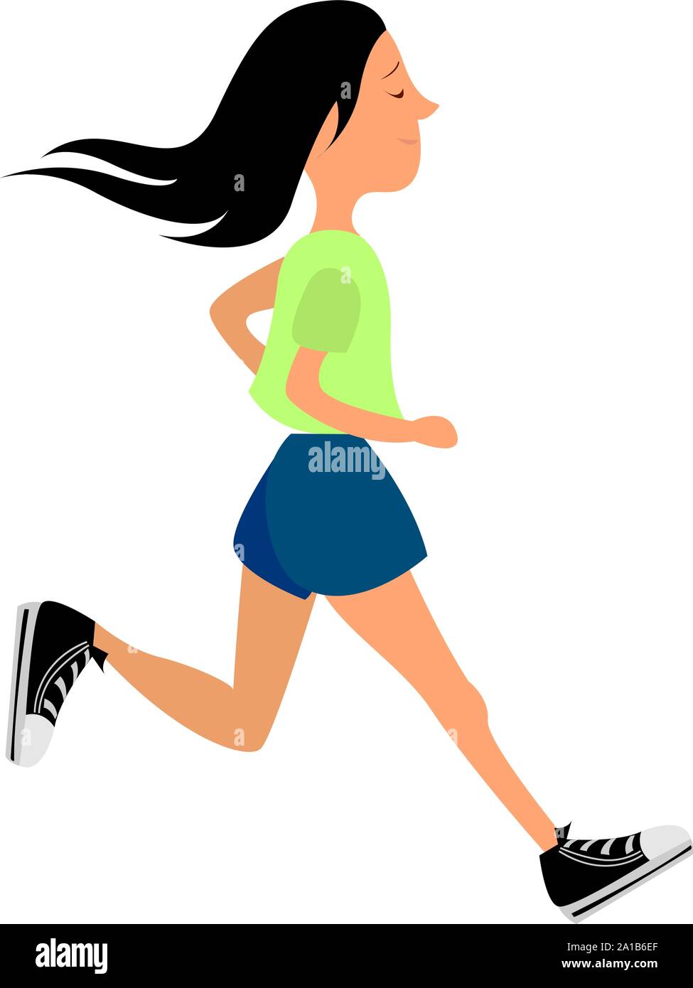 Running girl, illustration, vector on white background Stock Vector ...