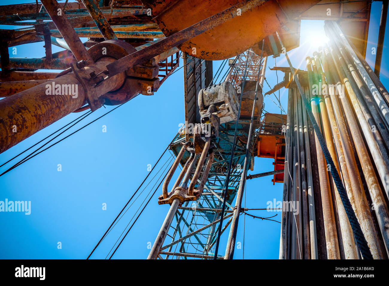 Drilling rig in oil field for drilled into subsurface in order to ...