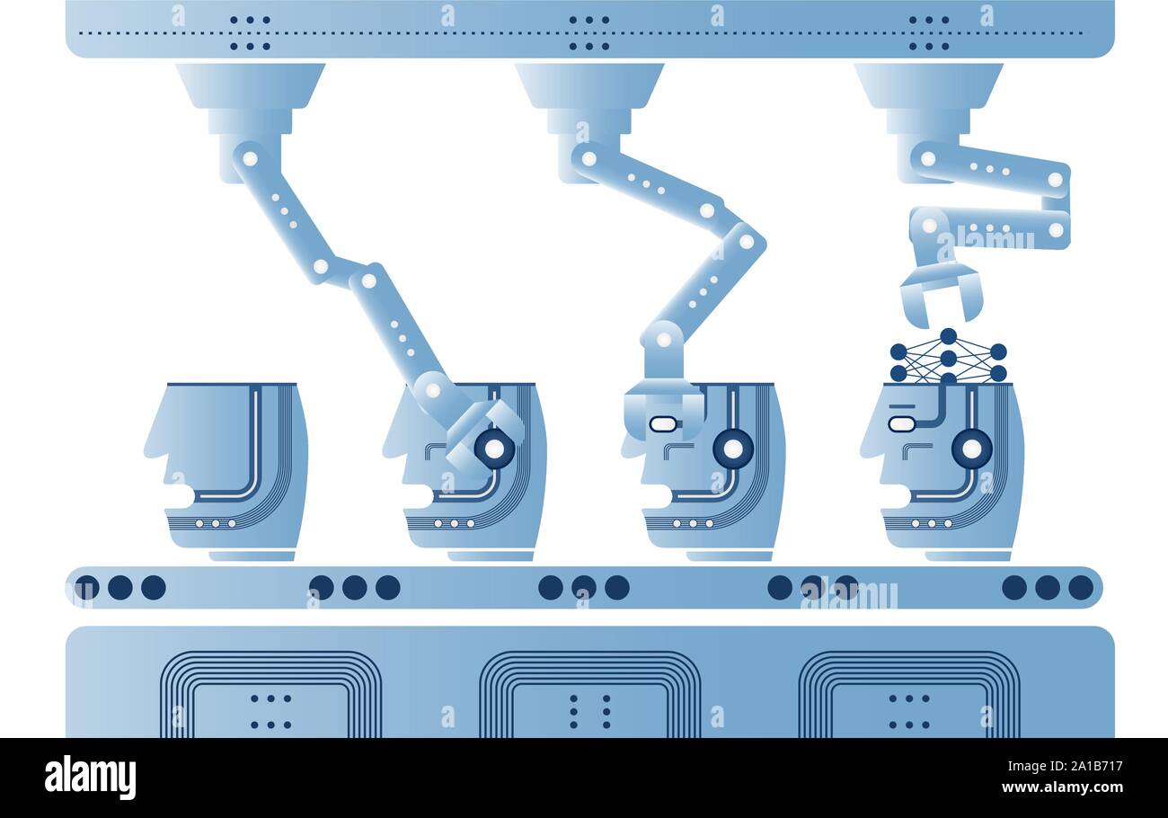 Bot production automated process. Artificial intelligence development ...
