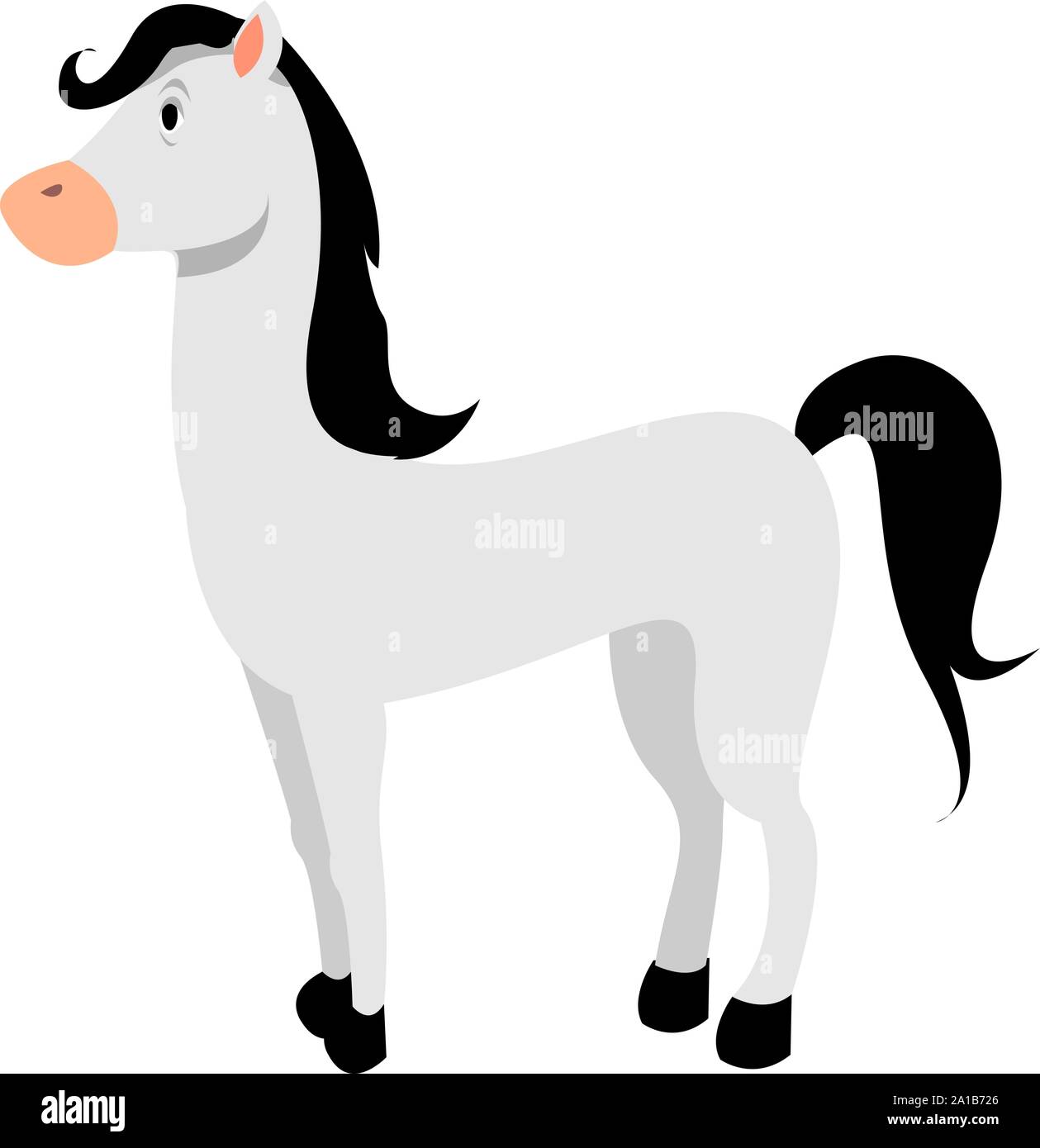 White horse, illustration, vector on white background Stock Vector ...