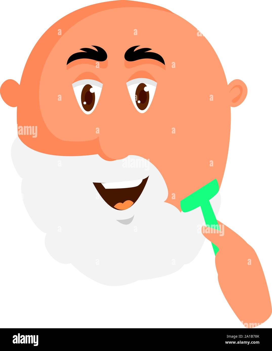 Man shaving, illustration, vector on white background Stock Vector ...