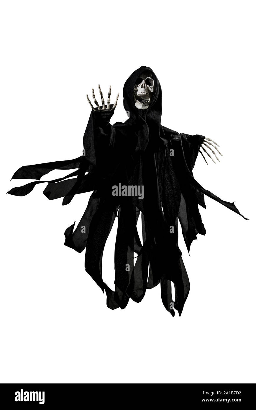 Flying ghost skeleton on a white background Isolated with paths Stock ...