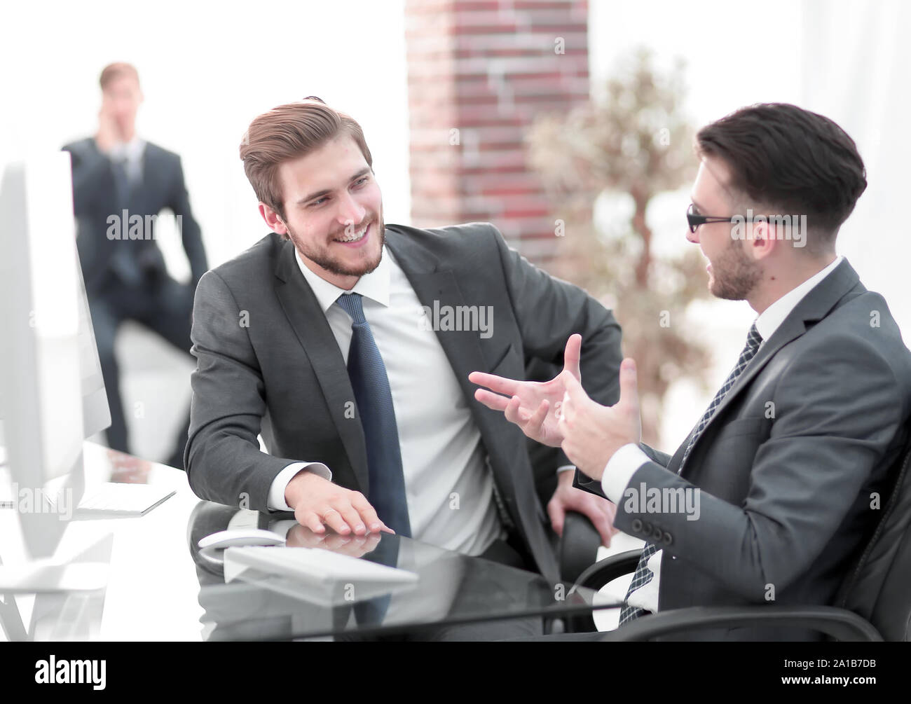 confident partners discussing ideas, planning projects Stock Photo - Alamy
