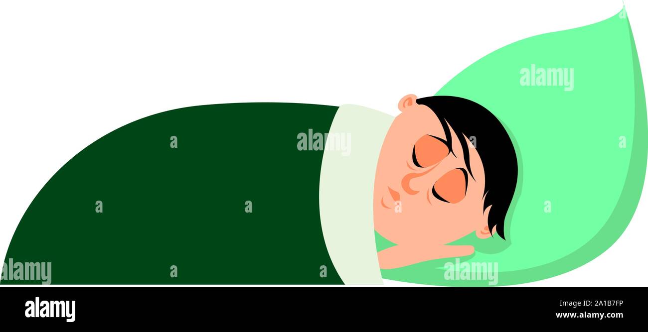 Sleeping boy, illustration, vector on white background Stock Vector ...