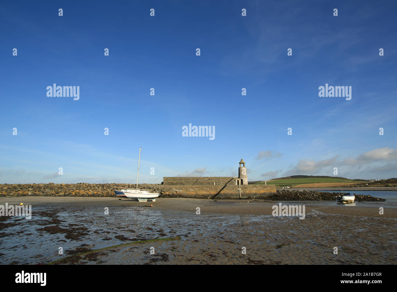 A sunny day at Port Logan beach, Dumfries and Galloway, Scotland, UK ...