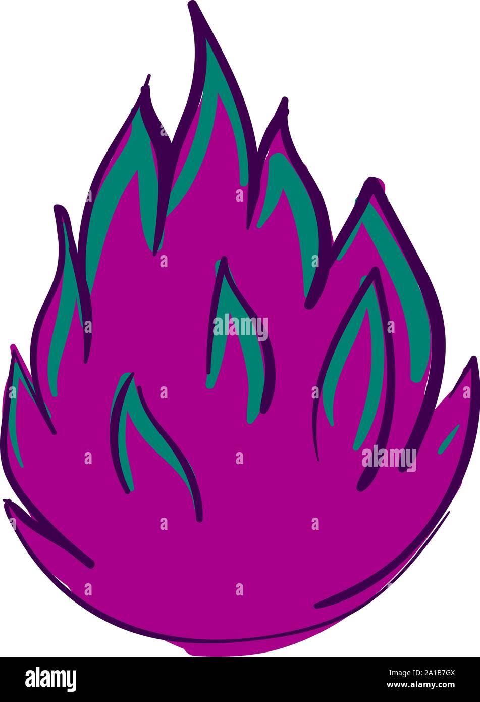 Pink fire, illustration, vector on white background Stock Vector Image ...
