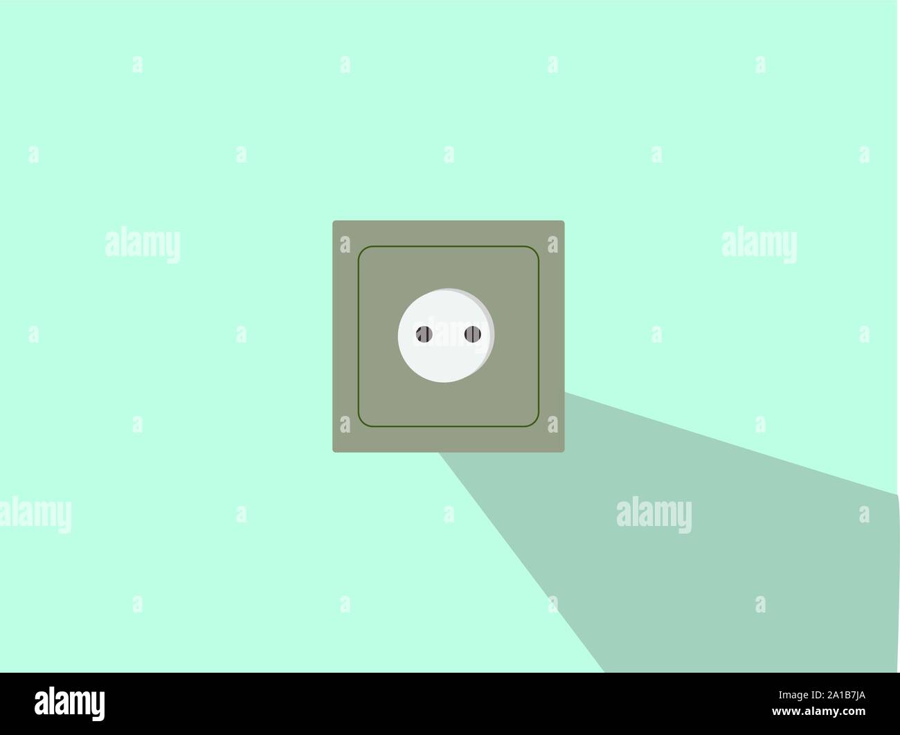 Plug in wall, illustration, vector on white background Stock Vector ...