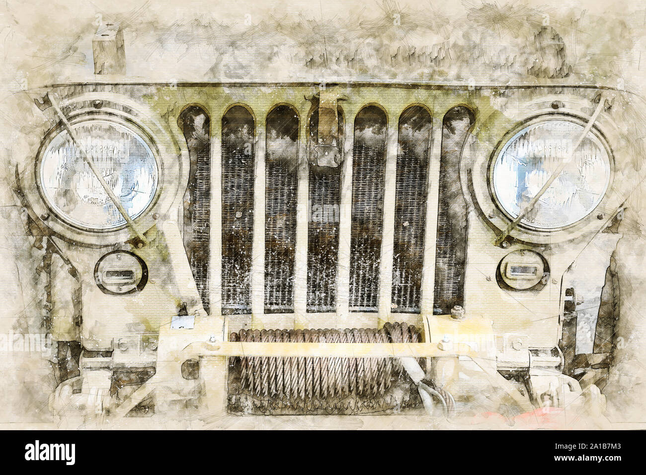 Pencil Sketch Of Old Car High Resolution Stock Photography and Images ...