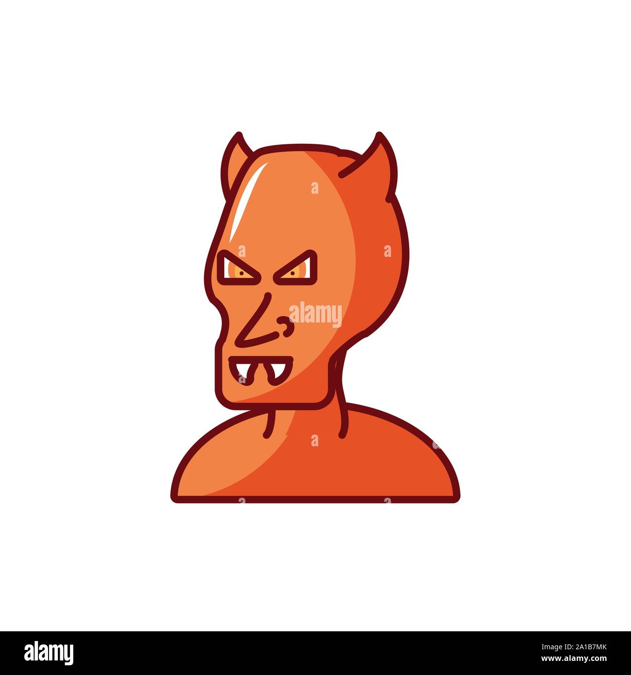 head of devil with horns on white background vector illustration design ...