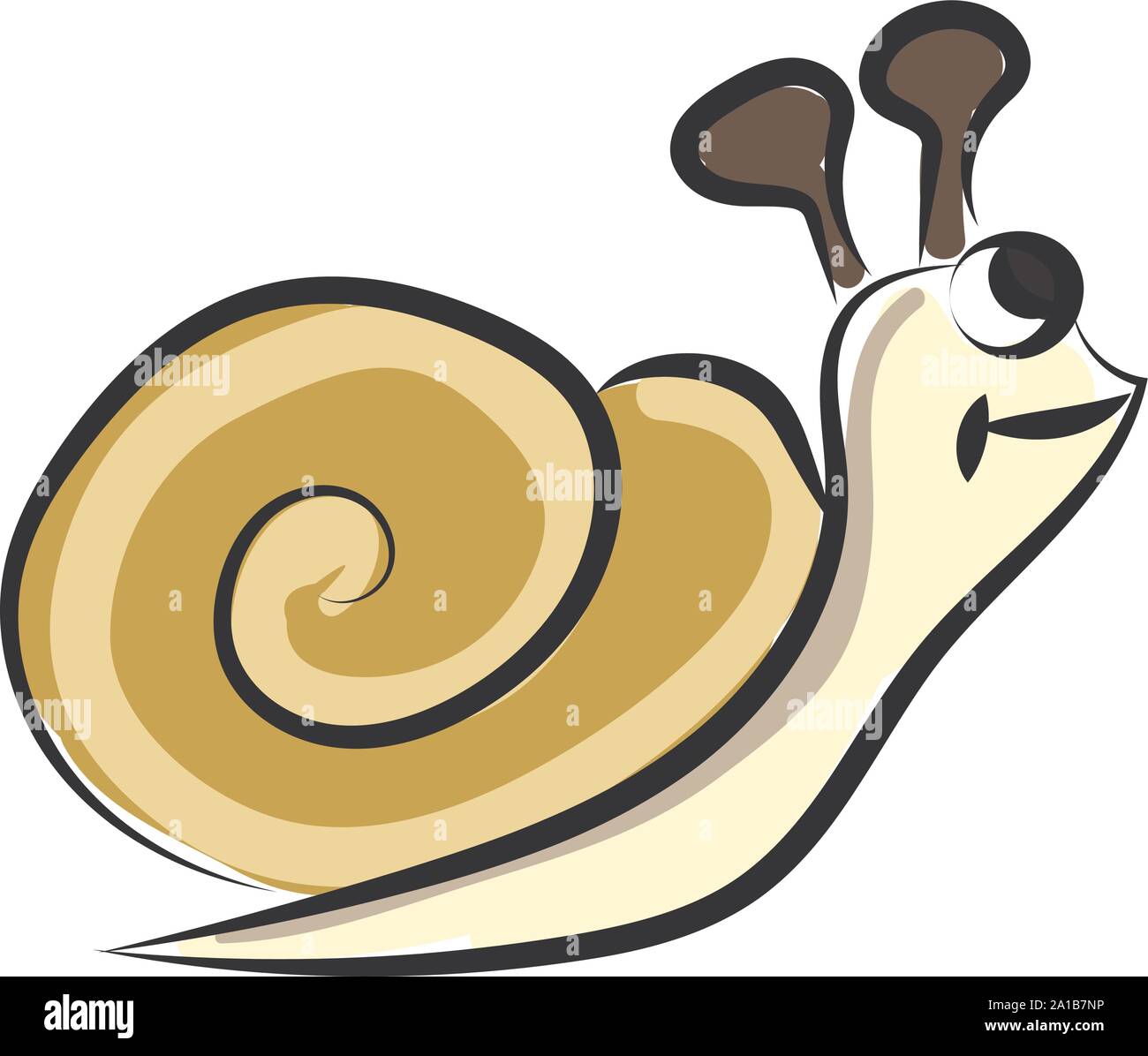 Small snail, illustration, vector on white background Stock Vector ...