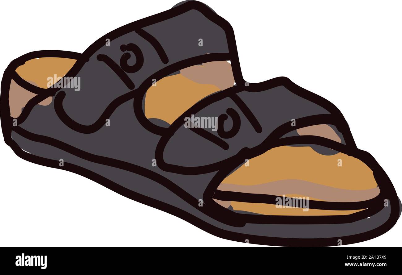 Sandals, illustration, vector on white background Stock Vector Image ...